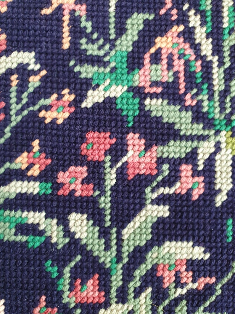 Stunning Large Vintage French Completed Needlepoint Tapestry Dame a La ...