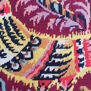 Vintage French Needlepoint Rooster Tapestry Embroidery Finished ...