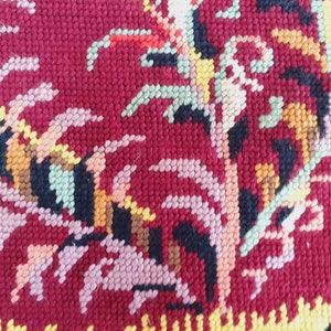 Vintage French Needlepoint Rooster Tapestry Embroidery Finished ...