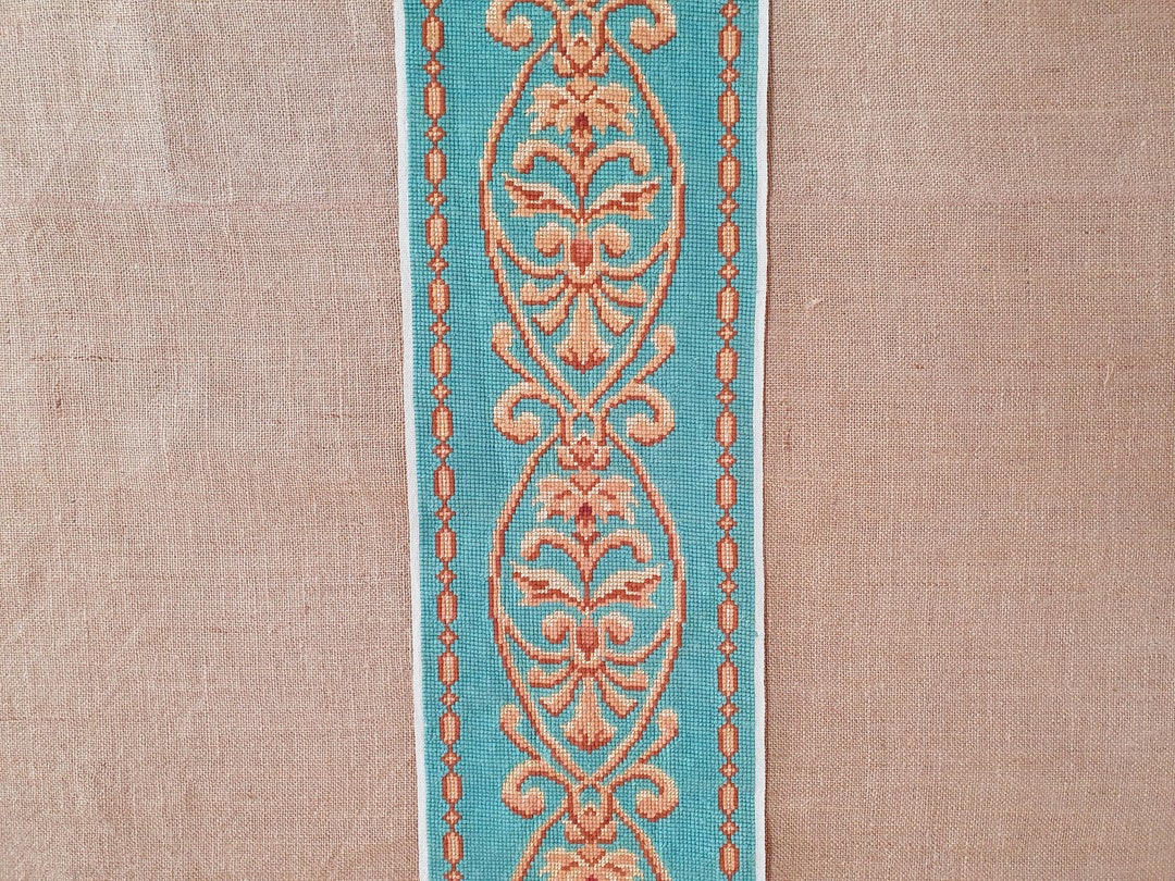 Small Frieze Turquoise Yellow and Copper Shades Completed Vintage ...