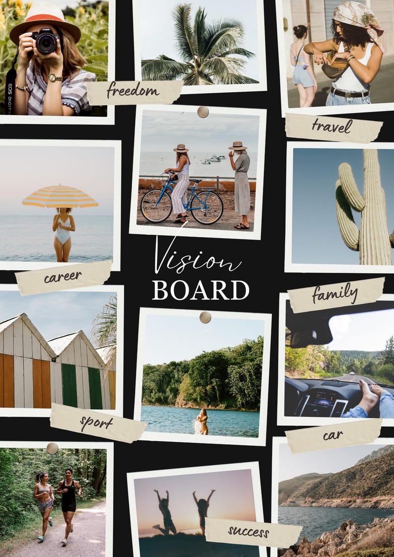 Travel Vision Board Kit 2026 | Dream Planner Manifestation Template ...