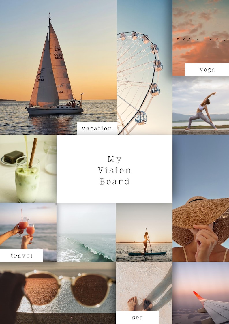 Travel Vision Board Kit 2026 | Dream Planner Manifestation Template ...