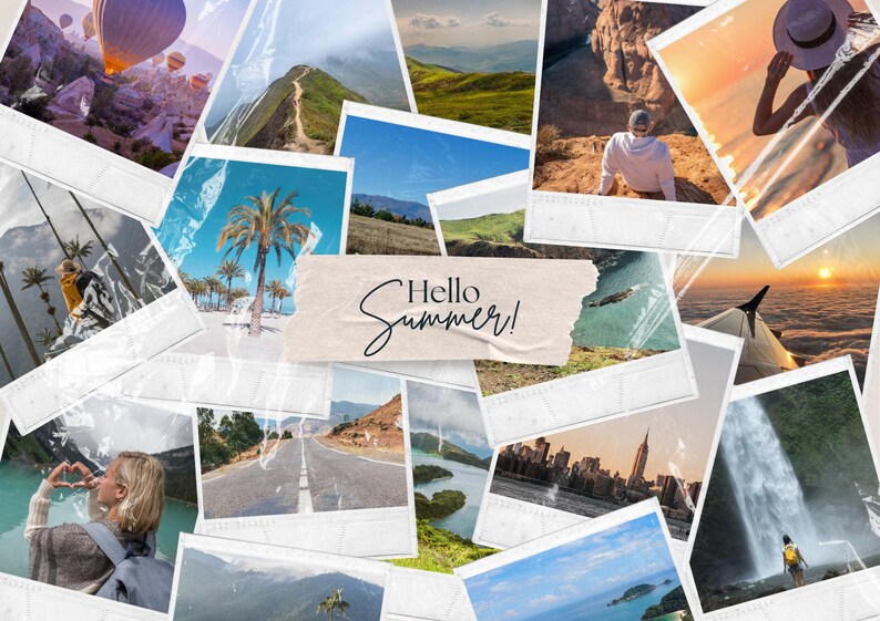 Travel Vision Board Template, Dream Trip Planner (editable Canva ...