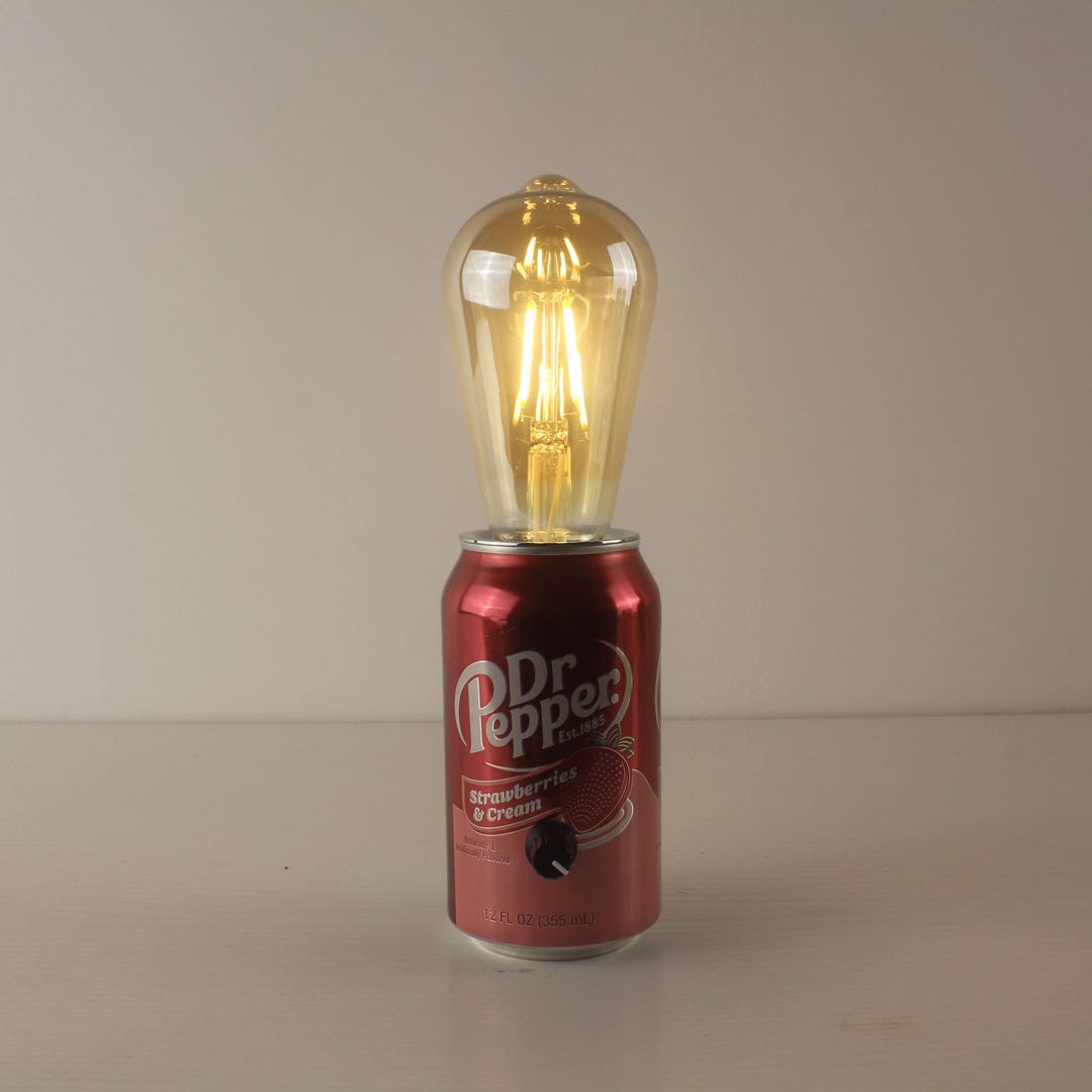 Dr Pepper Strawberry Lamp, Cordless Pink Red Table Decor, Battery ...