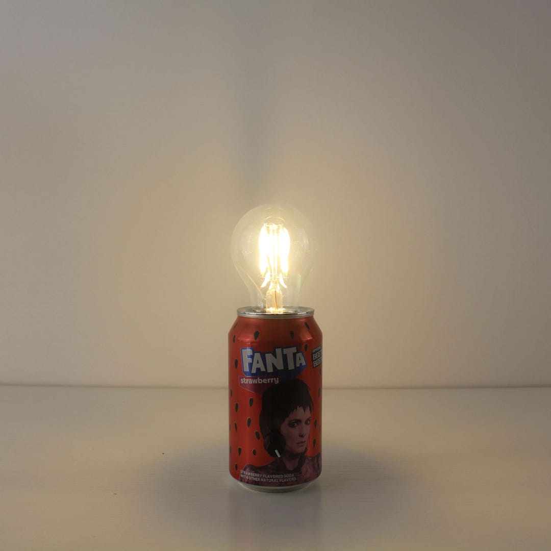 Fanta Strawberry Can Lamp, Cordless Red Art Decor, Battery Nightstand ...