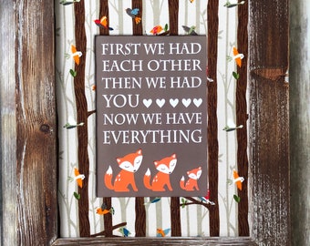 Baby Fox Sign Nursery Name Sign Fox Baby Decor Fox Nursery - Etsy