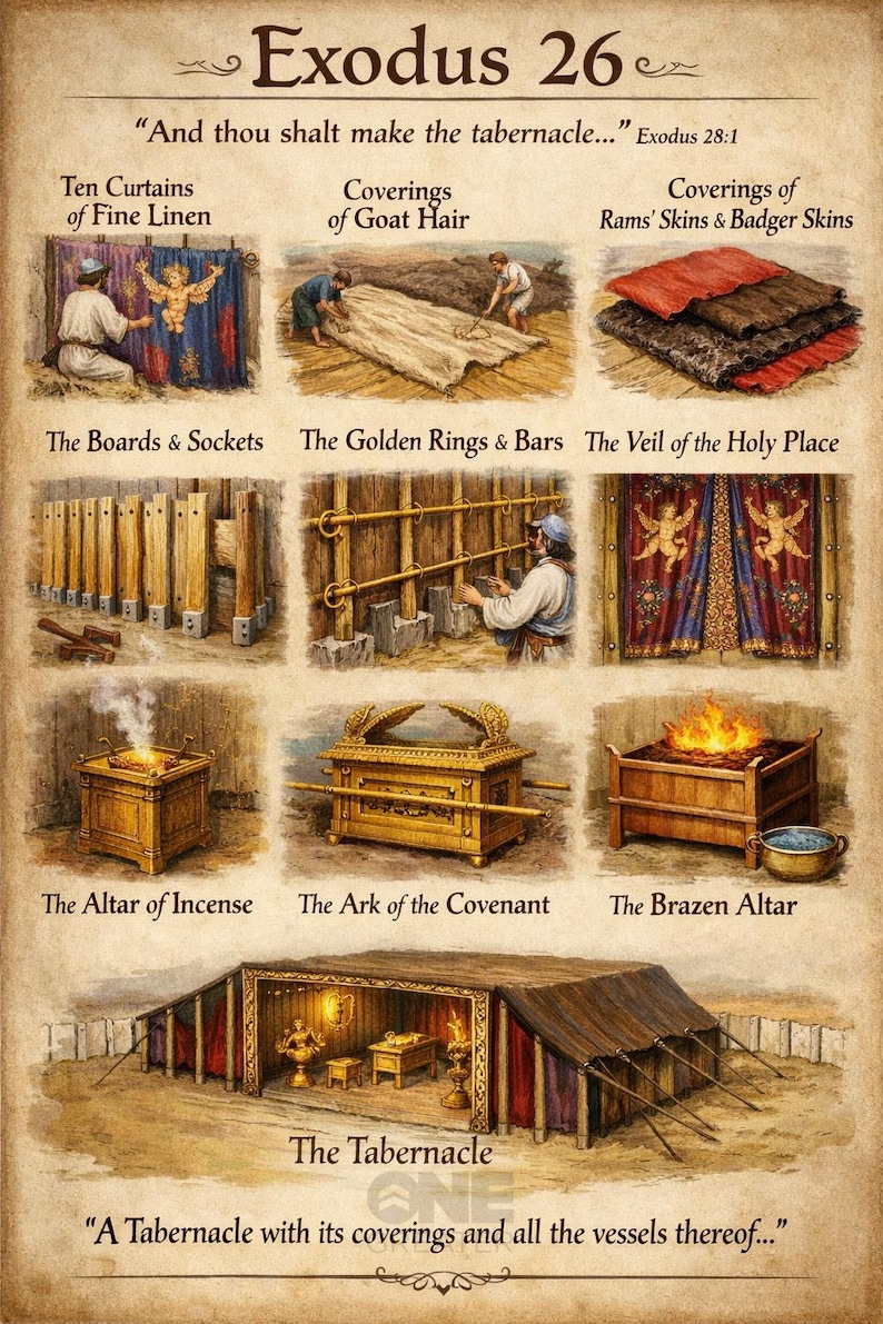Exodus 26- Bible - Tabernacle Visual Study | Biblical Teaching Diagrams ...