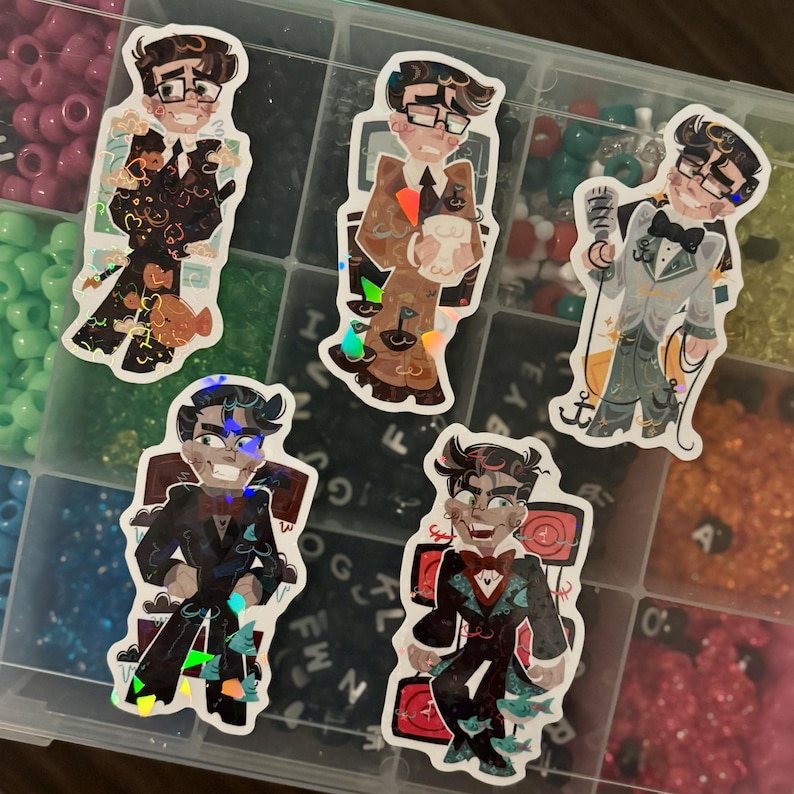 Hazbin Hotel || Human Vox/vincent - Holographic Stickers - Etsy