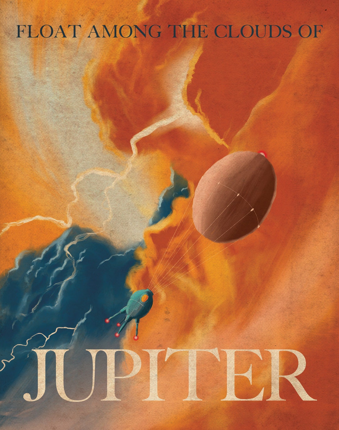 Jupiter Retro Planetary Travel Poster (rework) - Etsy