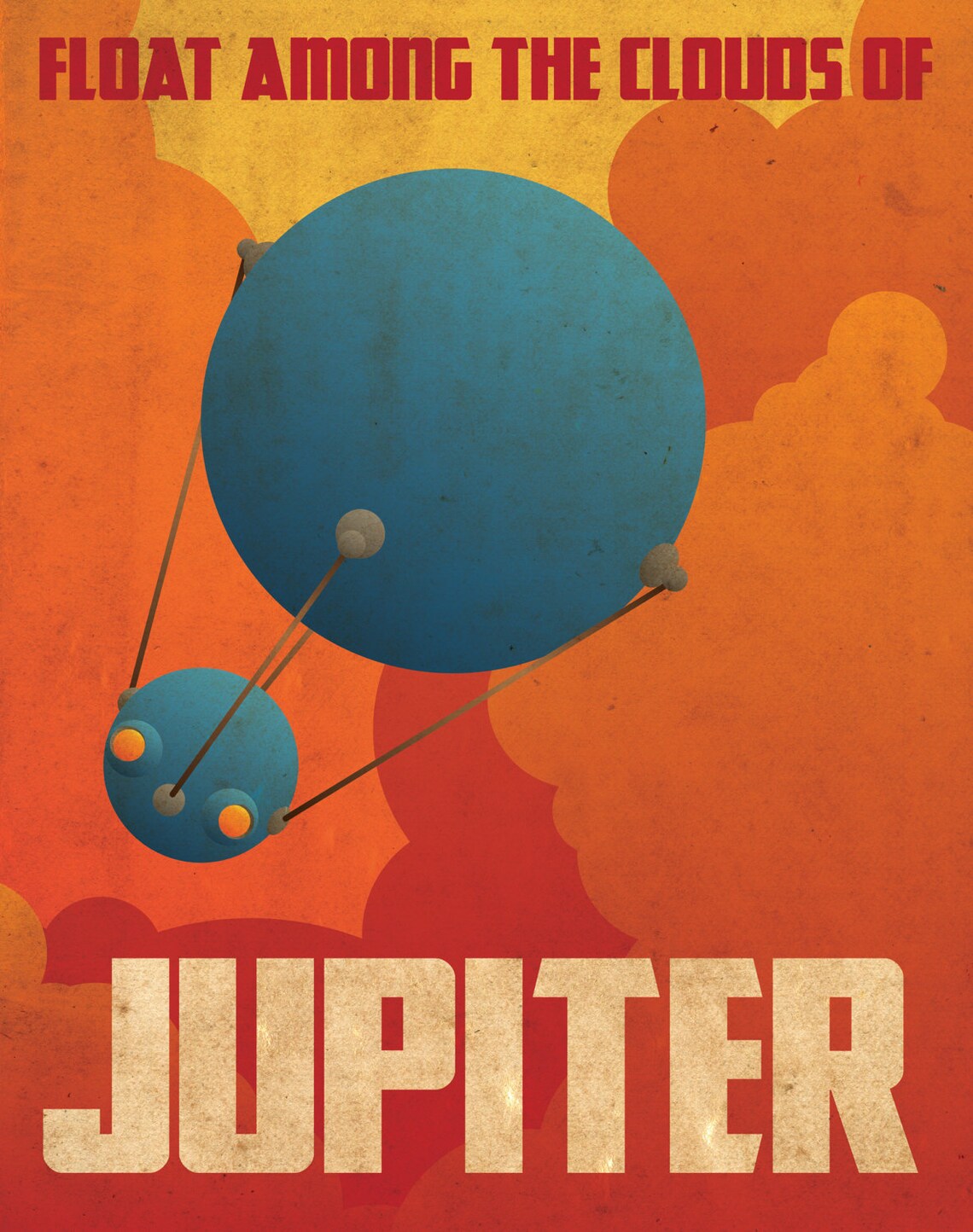 Jupiter Retro Planetary Travel Poster - Etsy