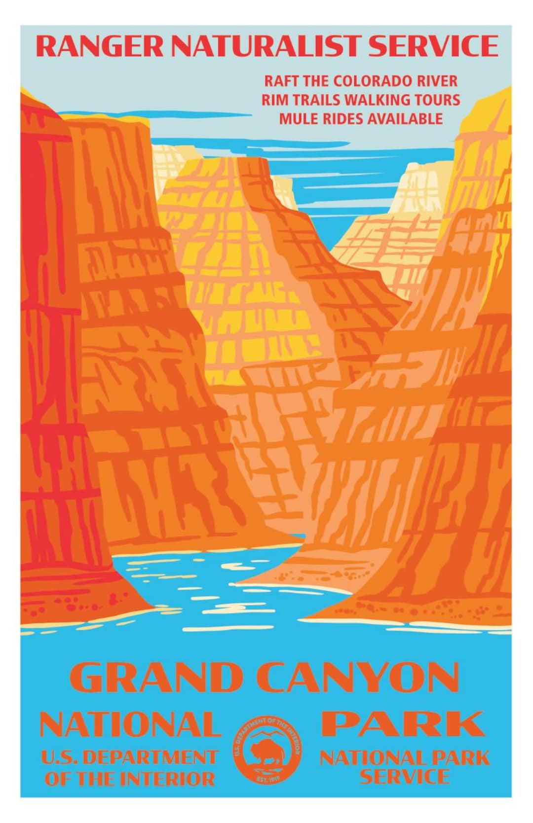 Grand Canyon National Park WPA Style Travel Poster - Etsy