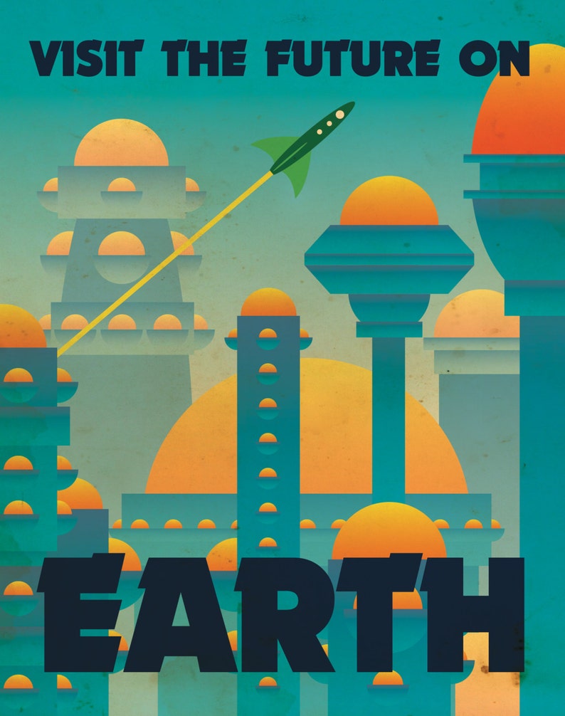 Earth Retro Planetary Travel Poster - Etsy