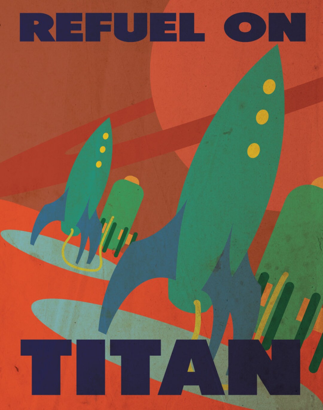 Titan Retro Planetary Travel Poster - Etsy