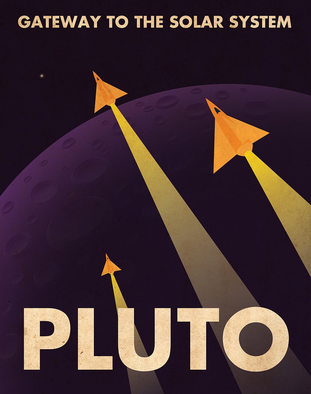 Pluto Retro Planetary Travel Poster - Etsy