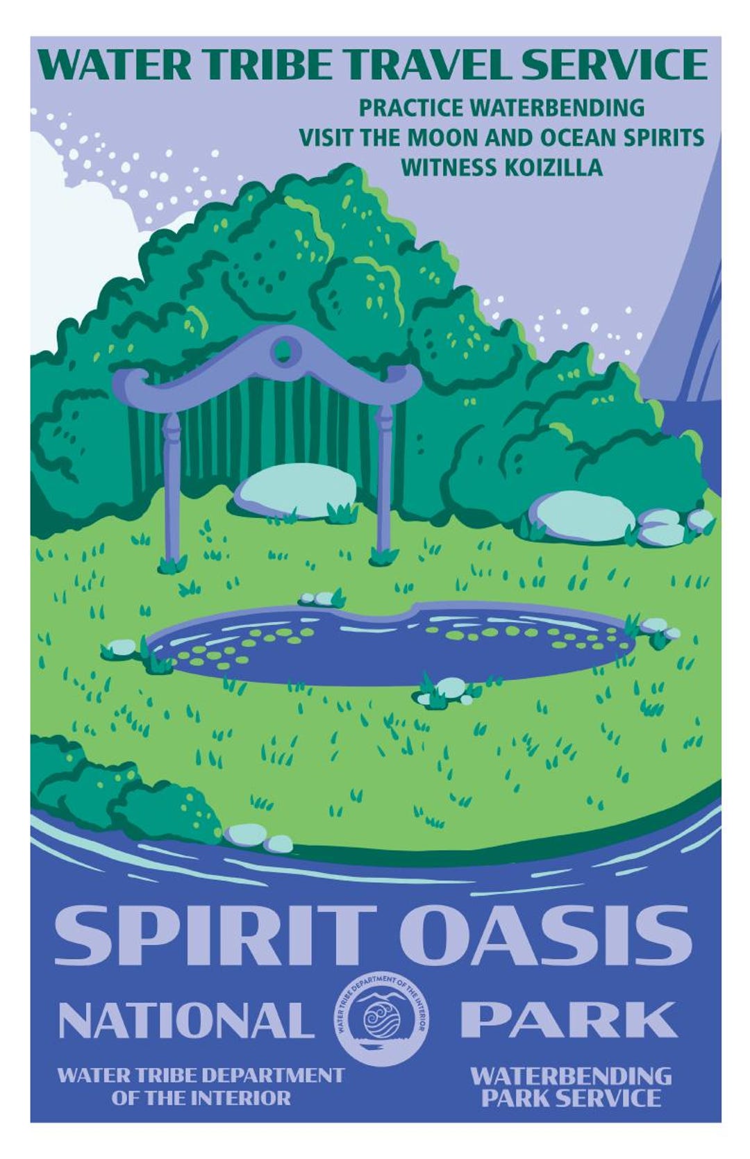 Atla Spirit Oasis WPA Style Travel Poster - Etsy