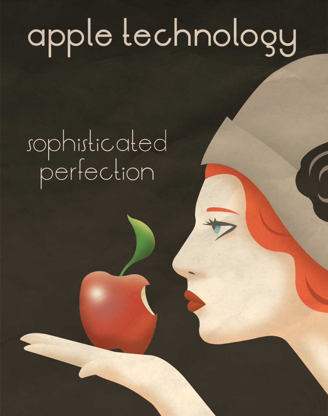 Art Deco Apple Poster - Etsy