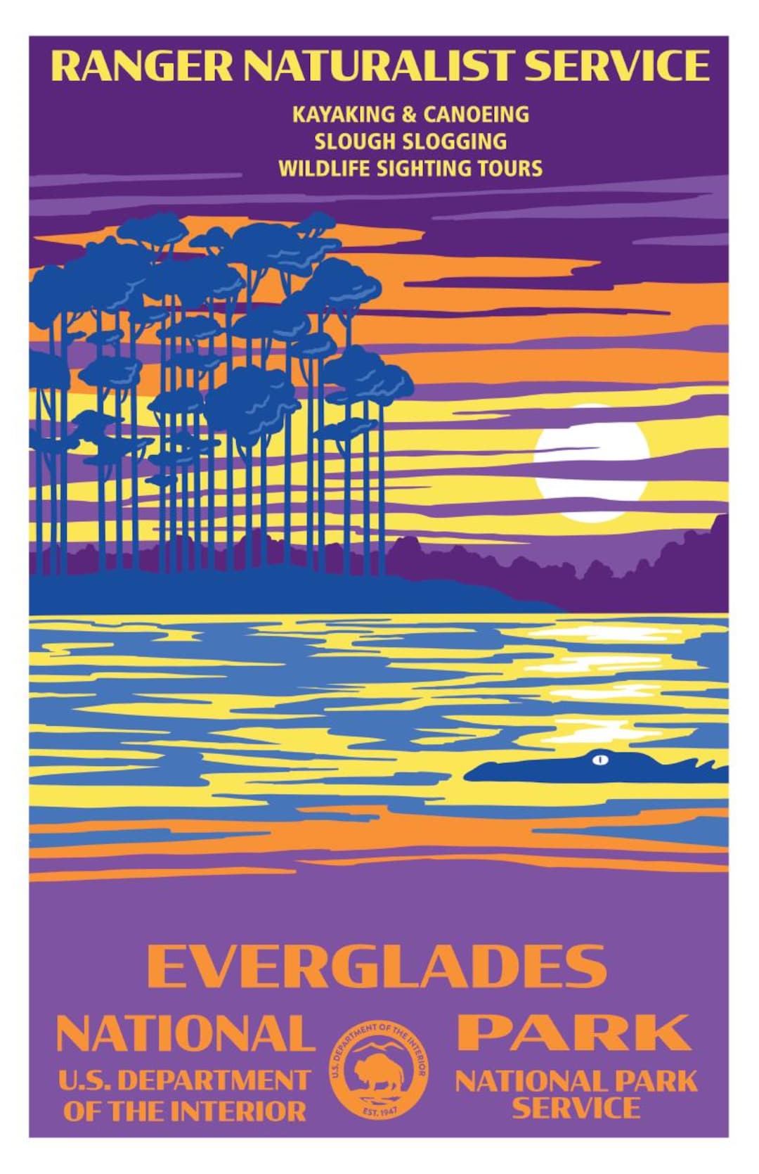 Everglades National Park WPA Style Travel Poster - Etsy