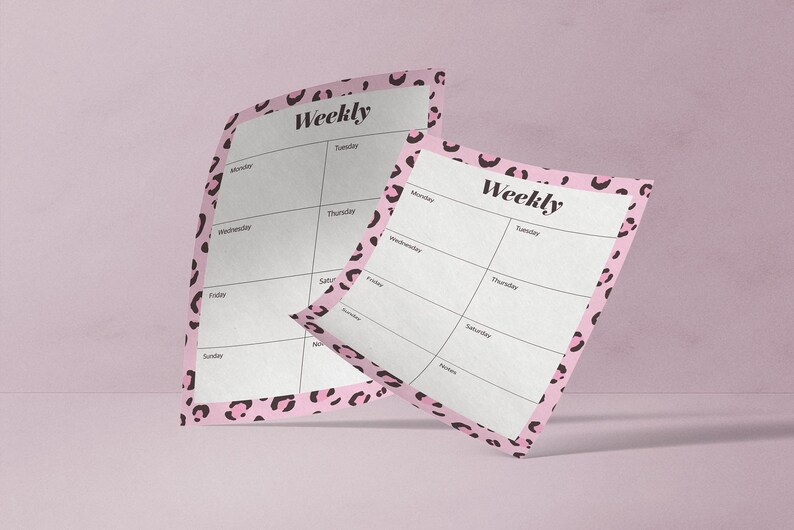 Pink Leopard Weekly Planner Printable | A4 A5 Sizes (digital Download ...