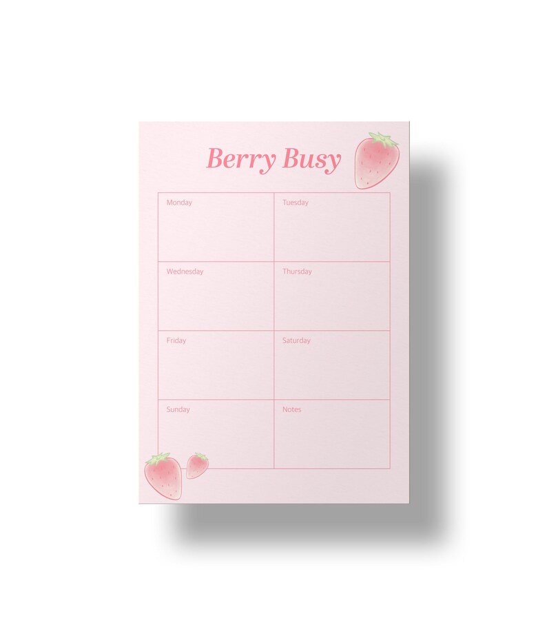 Berry Busy Planner Printable | Minimal Weekly Planner | Soft Pink ...