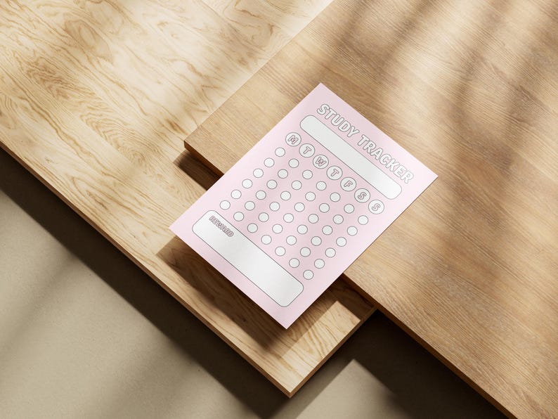 Pink Study Tracker Printable | Study Habit | A4 & US Letter | Student ...