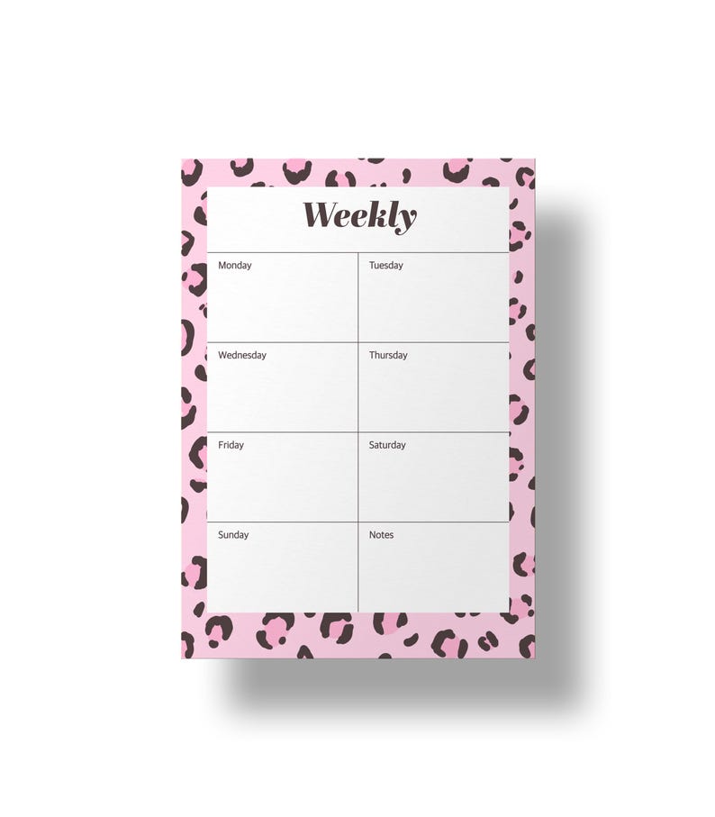 Pink Leopard Weekly Planner Printable | A4 A5 Sizes (digital Download ...