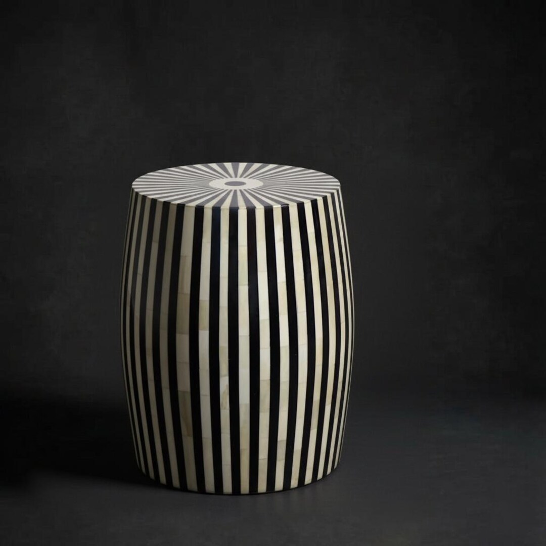 Luxury Bone Inlay End Table | Geometric Resin Side Table - Etsy