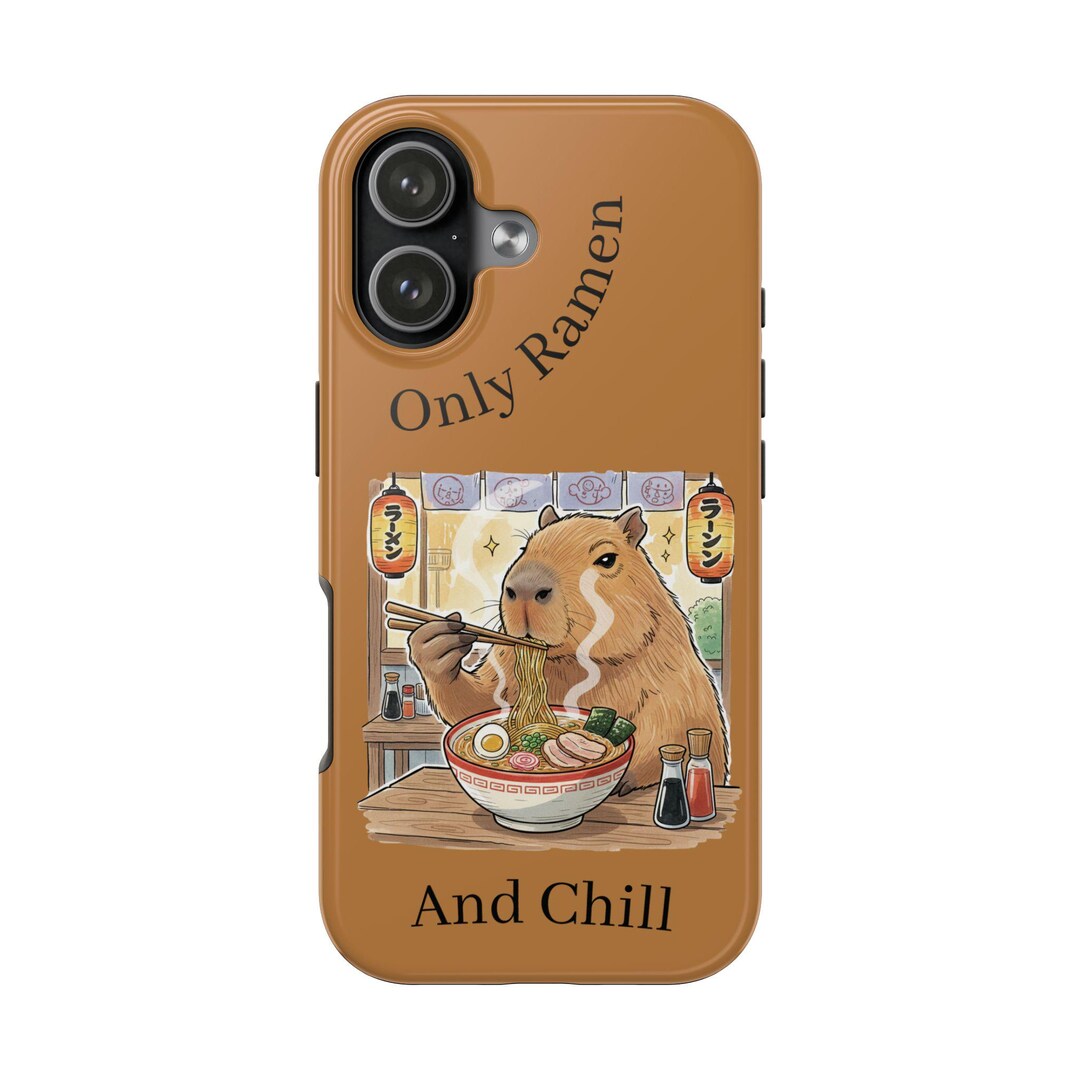 Capybara Eating Ramen Phone Case | Cute Animal Ramen Illustration - Etsy