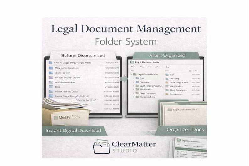 Legal Document Management Folder System | Digital Filing Structure ...