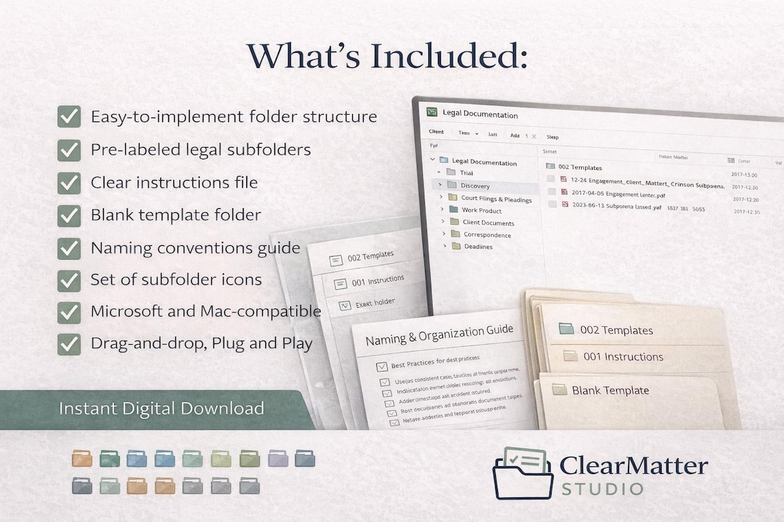 Legal Document Management Folder System | Digital Filing Structure ...