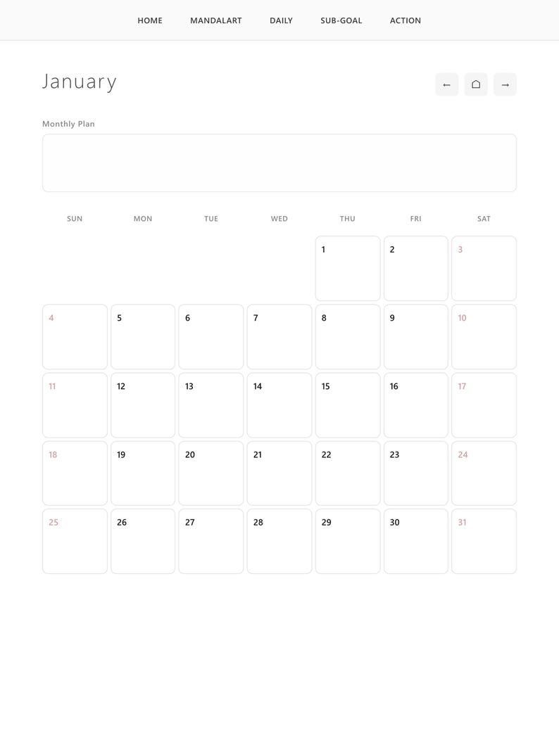 2026 Mandalart Goal Planner | Interactive PDF for a Calm & Intentional ...
