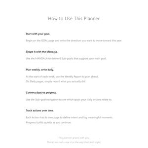 2026 Mandalart Goal Planner | Interactive PDF for a Calm & Intentional ...