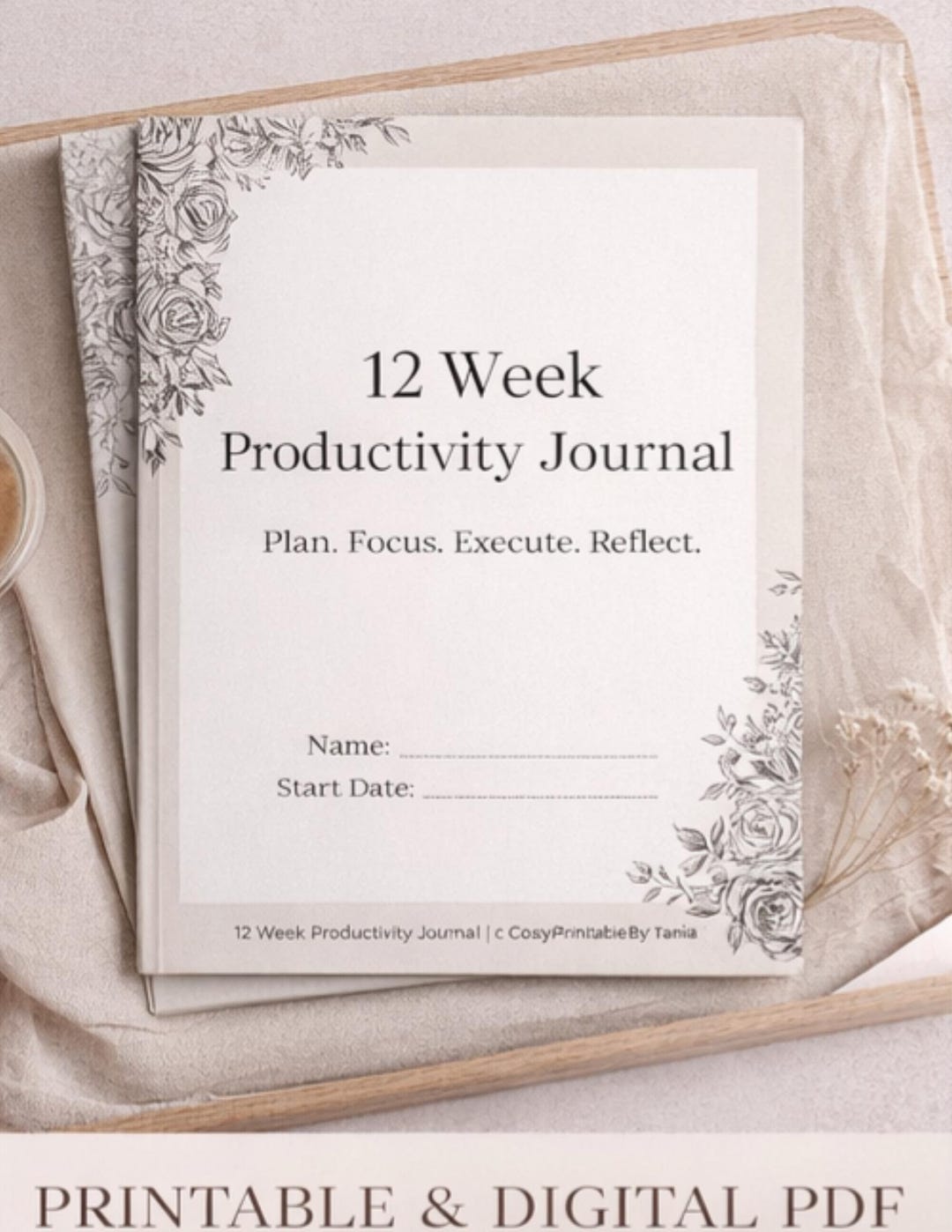 12 Week Productivity Journal - Printable and Digital Planner - Focus ...