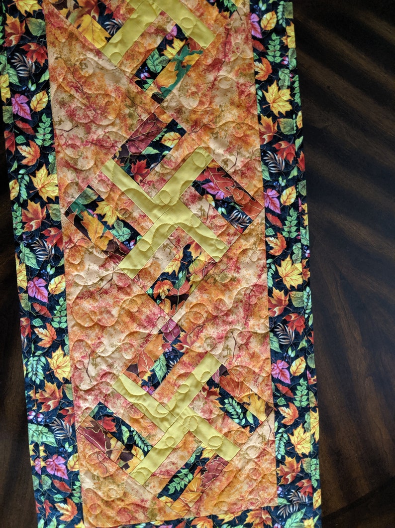 Fall Leaves Quilted Handmade Table Runner 64 X 17 - Etsy