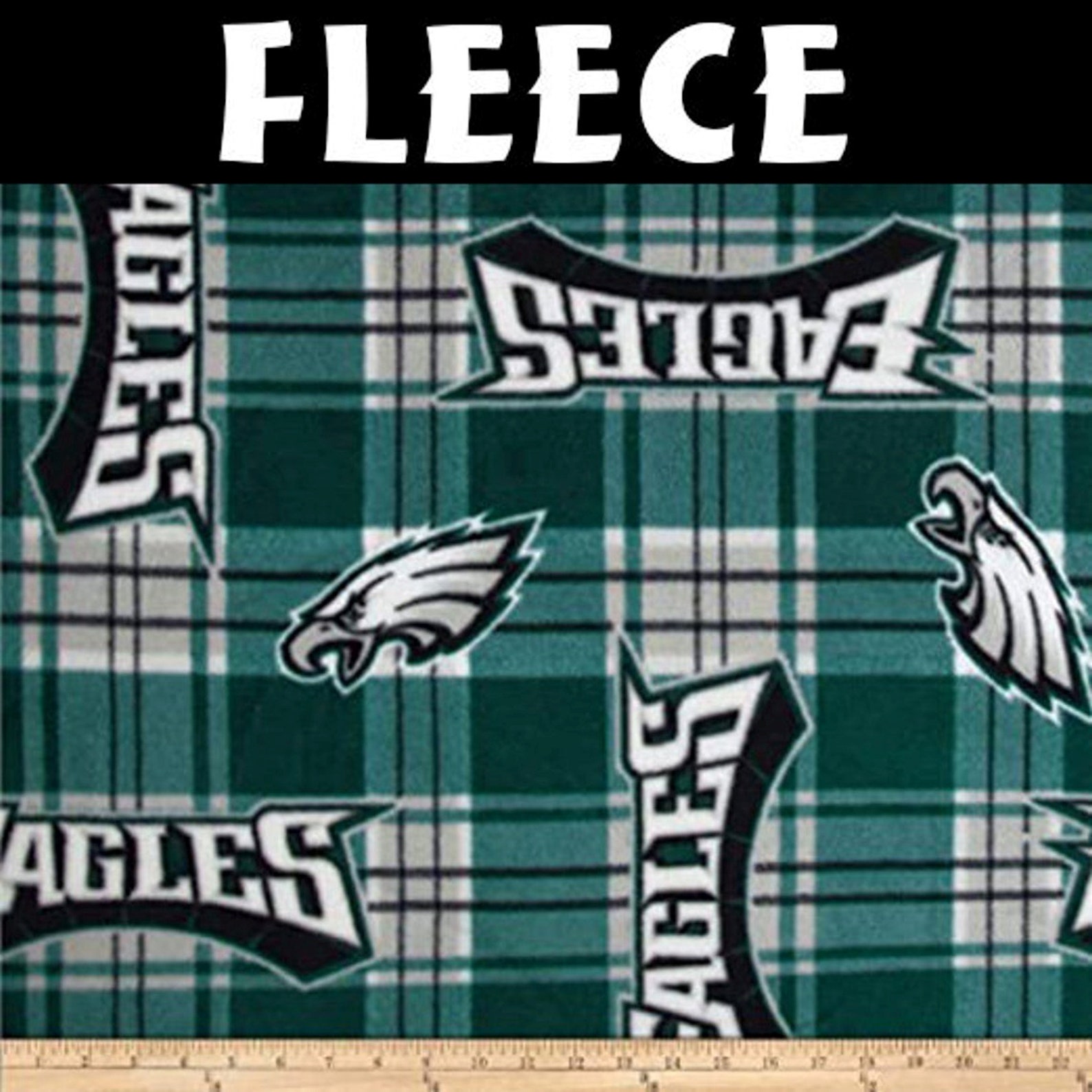 NFL Philadelphia Eagles Plaid Fleece Fabric 6439 D-by the Yard | Etsy