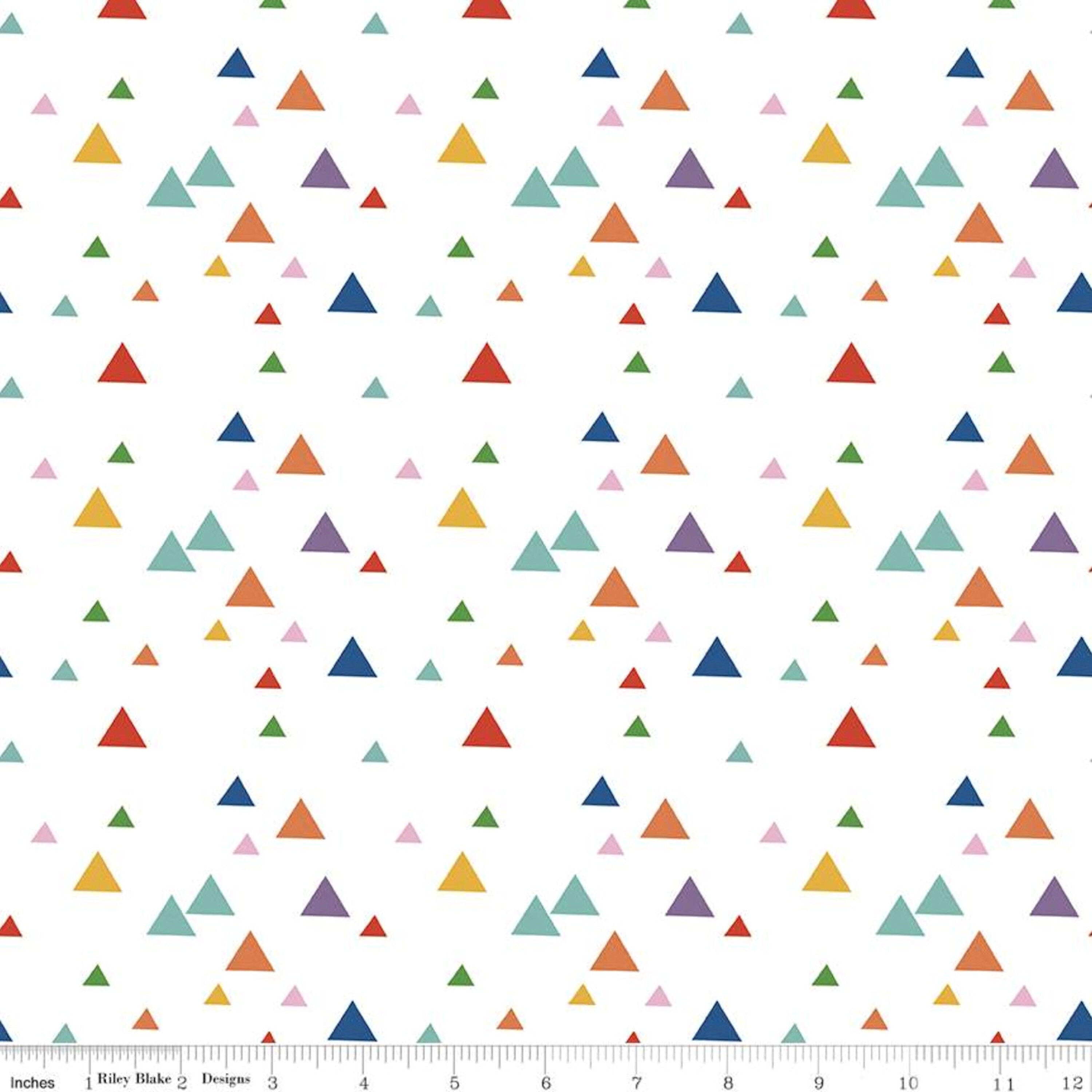 Let's Play Triangles White From Riley Blake Designs C11884-WHITE 100% ...