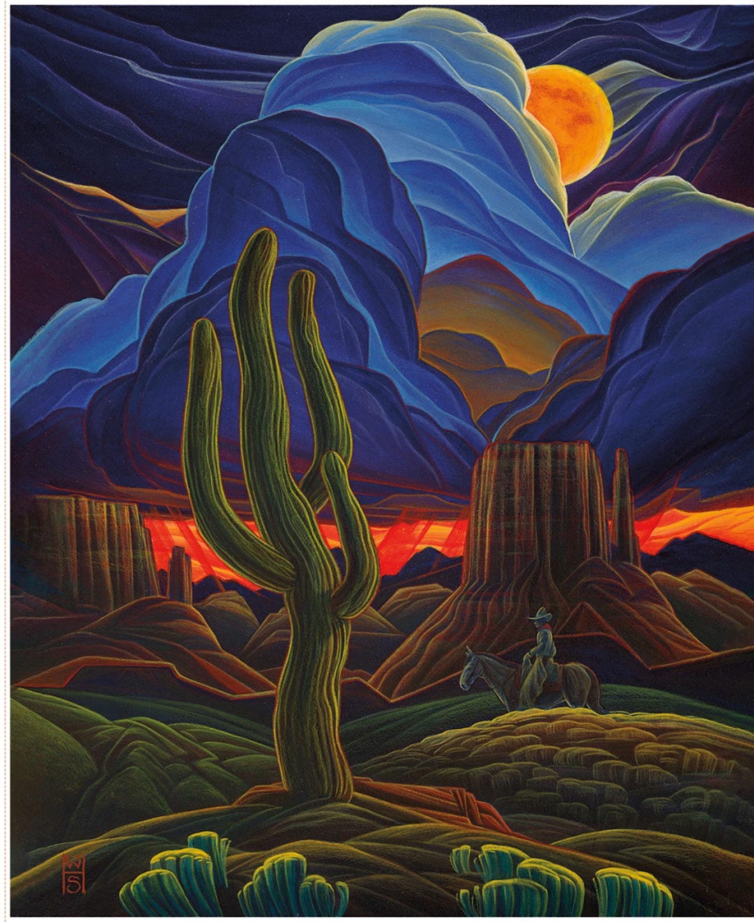 Western Reflections 35 1/2in X 43 1/2in Moonlit Trail Panel# PD17073R ...