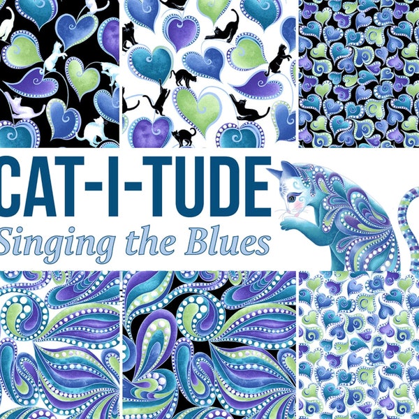 Fabric by the Yard Catitude - Etsy