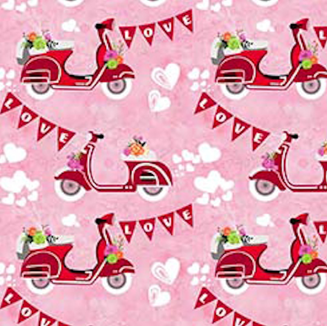 Sweet Valentine- SCOOTER VALENTINE From Quilting Treasures-bty - Etsy