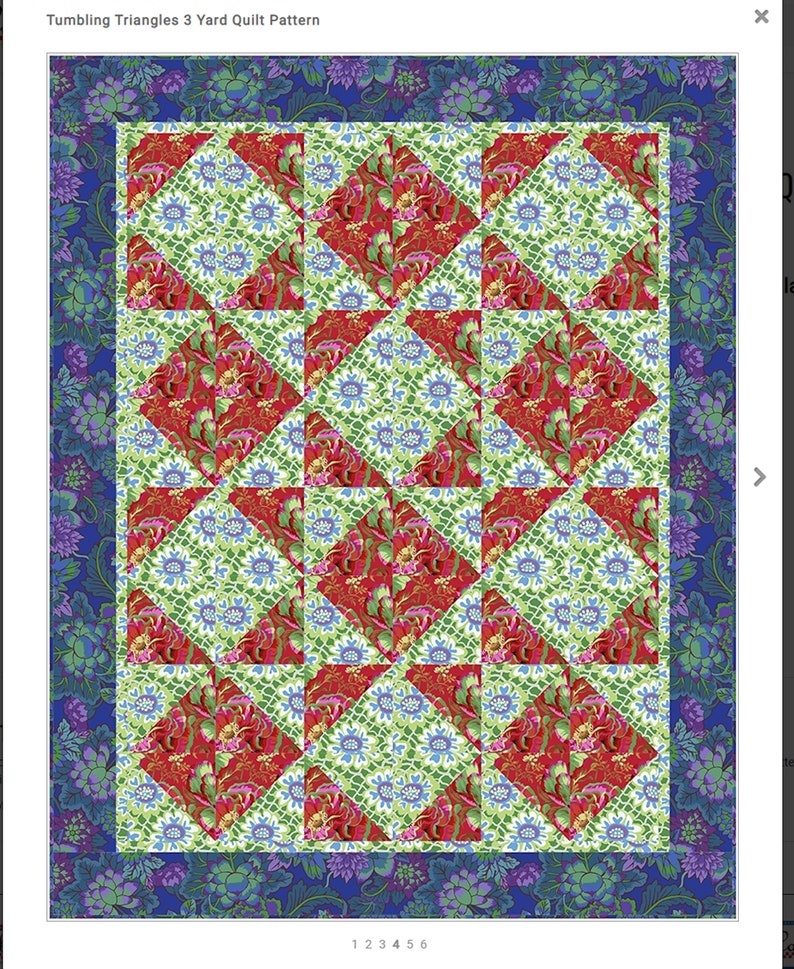 Tumbling Triangles 3 Yard Quilt Pattern Lap Size Quilt 46 X 58 | Etsy