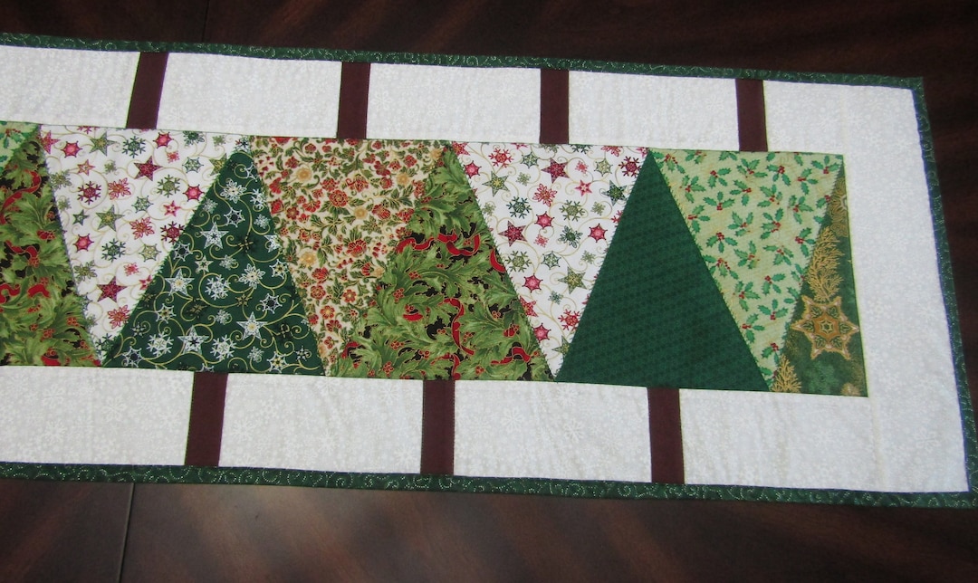 Handmade Christmas Tree Table Runner 50 " X 14" - Etsy