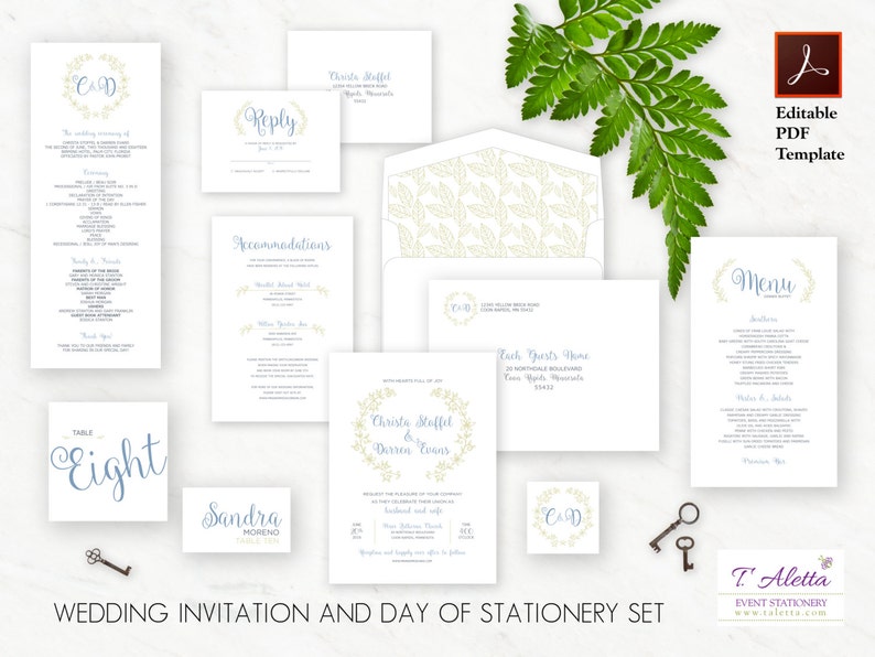 wedding-stationery-set-printable-invitation-set-romantic-etsy