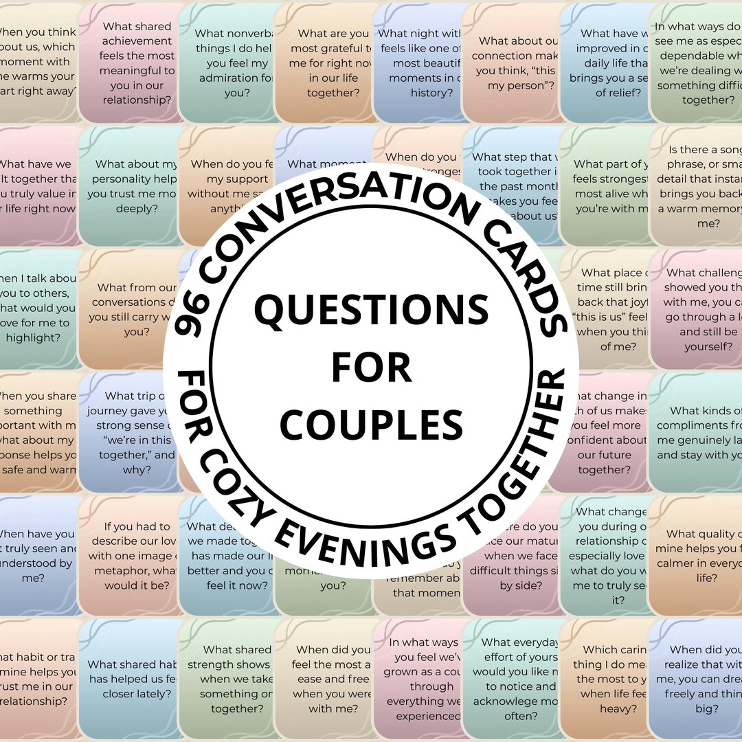 Questions for Couples – Printable Conversation Cards for Cozy Evenings ...