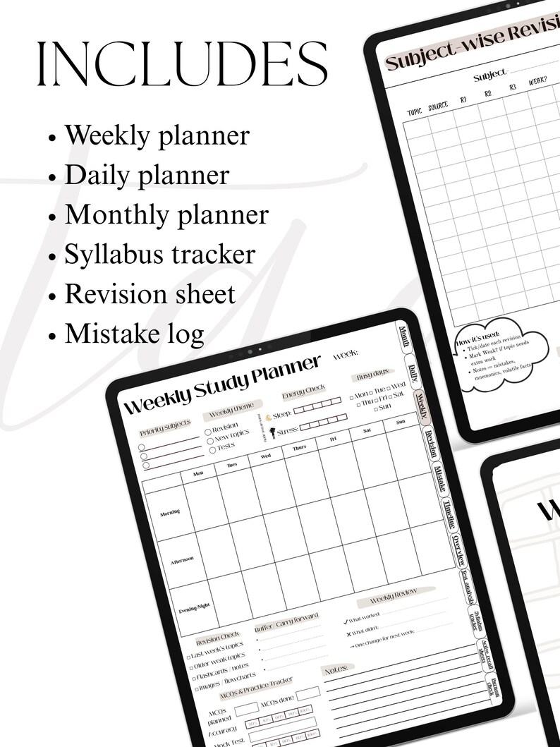 2026 Mini Digital Study Planner for Med Students for iPad Medical Exam ...