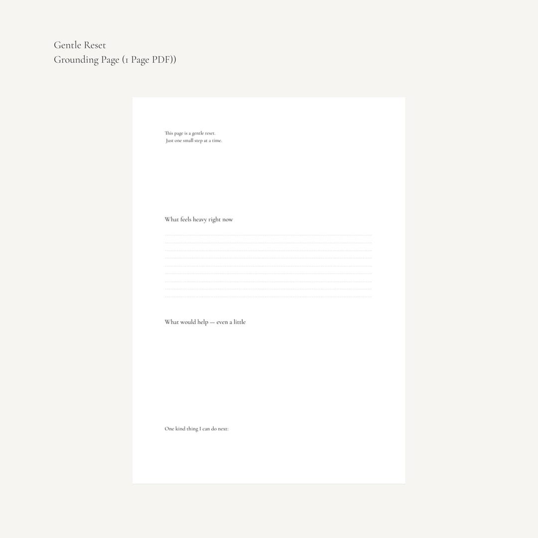Gentle Reset – Grounding Printable for Overwhelm and Burnout - Etsy
