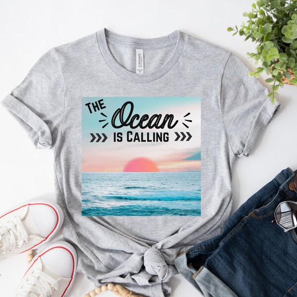 The Ocean is Calling Tshirt - Etsy