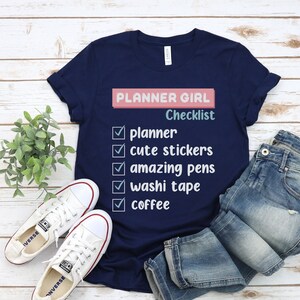 Planner Girl Checklist Shirt Planner Shirt Organization - Etsy