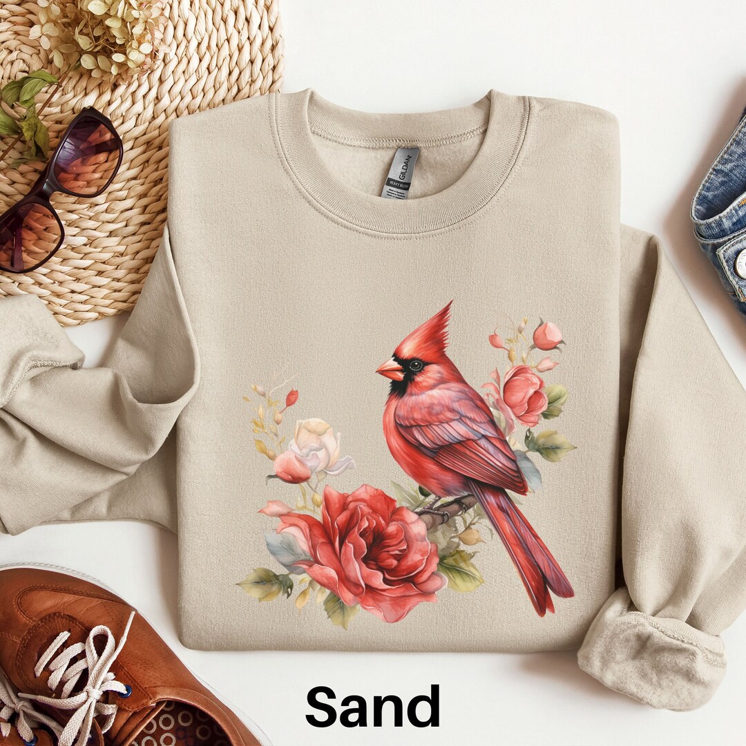 Cardinal Sweatshirt, Bird Lover Gift, Cardinal Bird Shirt, Red Cardinal ...