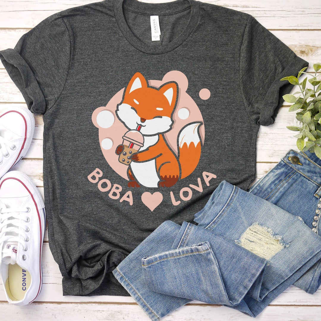 Fox Boba Tea, Bubble Tea Shirt, Boba Tea, Fox Lover Shirt, Boba Tea ...