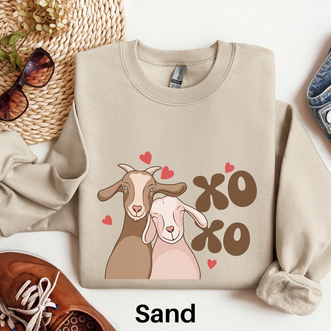 Goat Valentine Sweatshirt, Farm Animals Valentine Sweater, Goat Lover ...