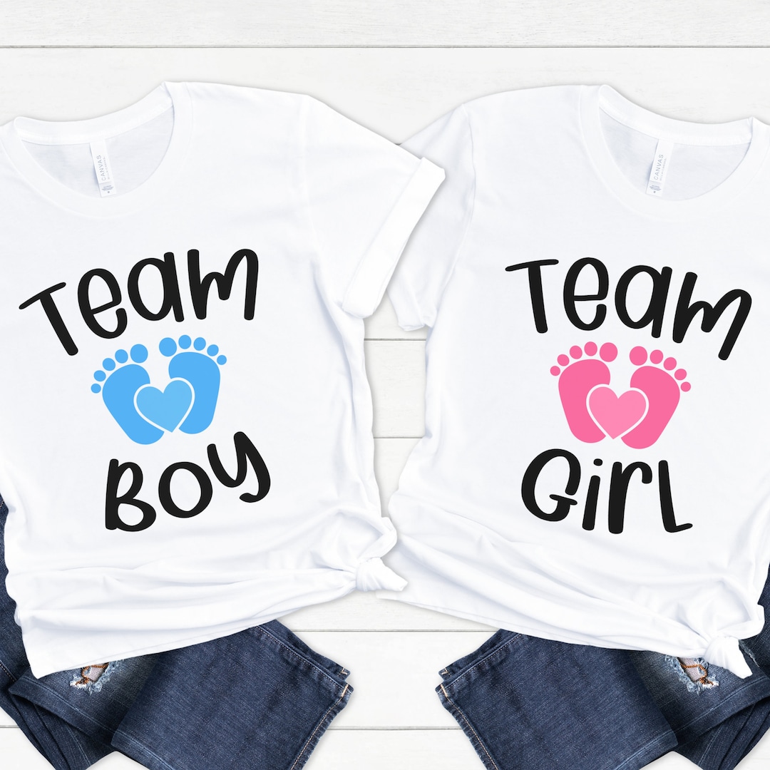 Team Boy Team Girl Shirt, Gender Reveal Party Shirt, Pink or Blue, Baby ...